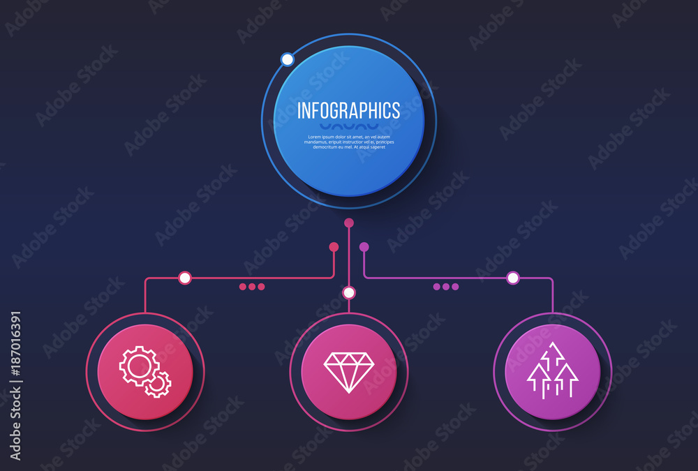 Vector 3 options infographic design, structure chart, presentation ...