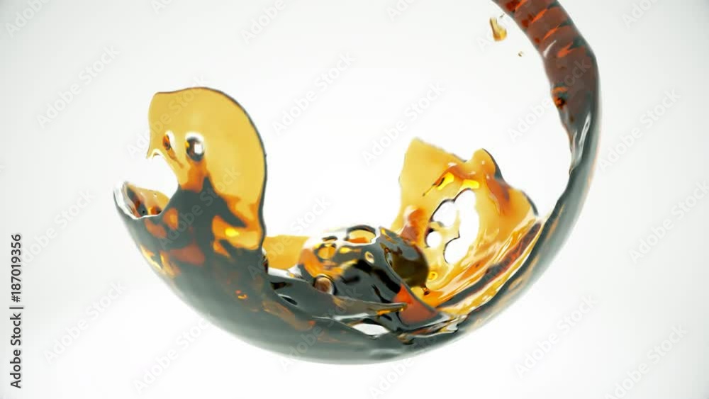 Vidéo Stock Abstract liquid pouring into frame. Isolated on a white ...