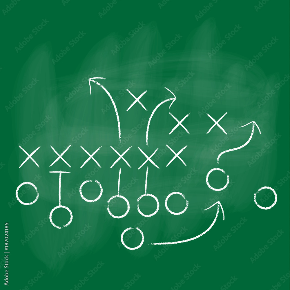Vector Football Play with green background. Football America. NFL ...