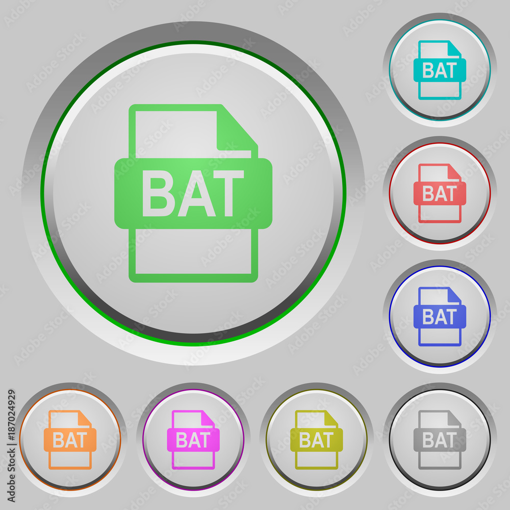 BAT file format push buttons Stock Vector | Adobe Stock