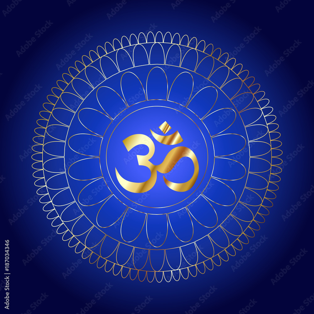 Sacred Indian Geometry Mystical Meditative Diagram Symbol - Vector Aum ...