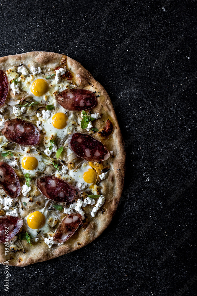 Spanish Style Pizza Stock Photo | Adobe Stock