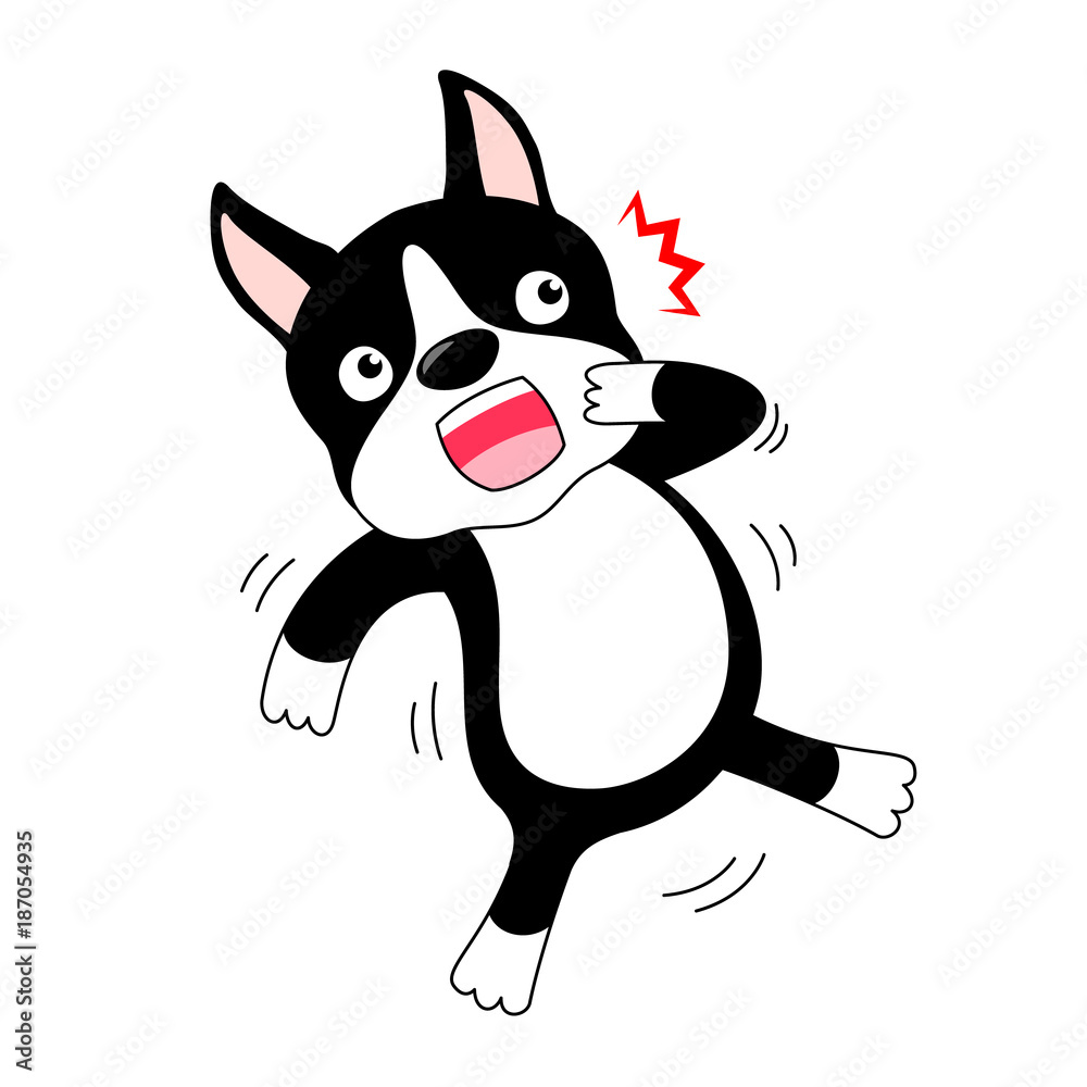 Funny scared dog cartoon character. Facial expression. Vector ...