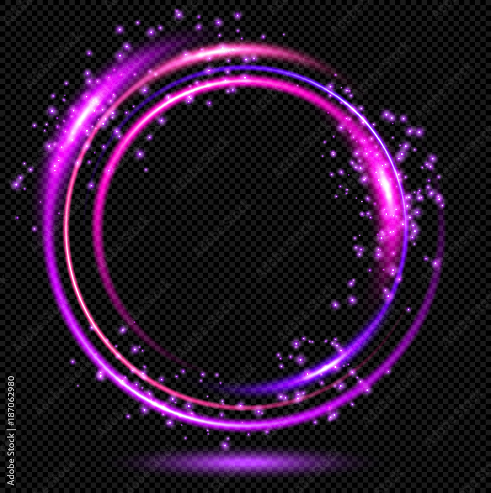 Pink shining Ring with Sparks on Transparent Background - Vector ...