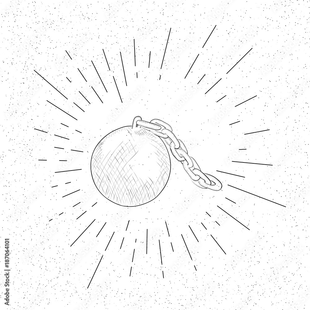 Hand Drawn Symbol of Slavery Shackles Bob - Doodle Vector Hatch Icon ...