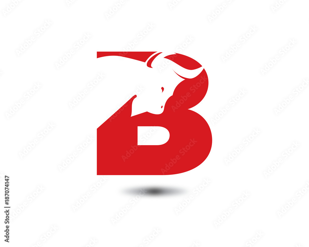 b letter bull logo Stock Vector | Adobe Stock