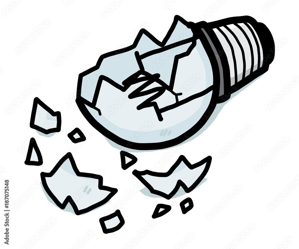 Broken Light Bulb Vector