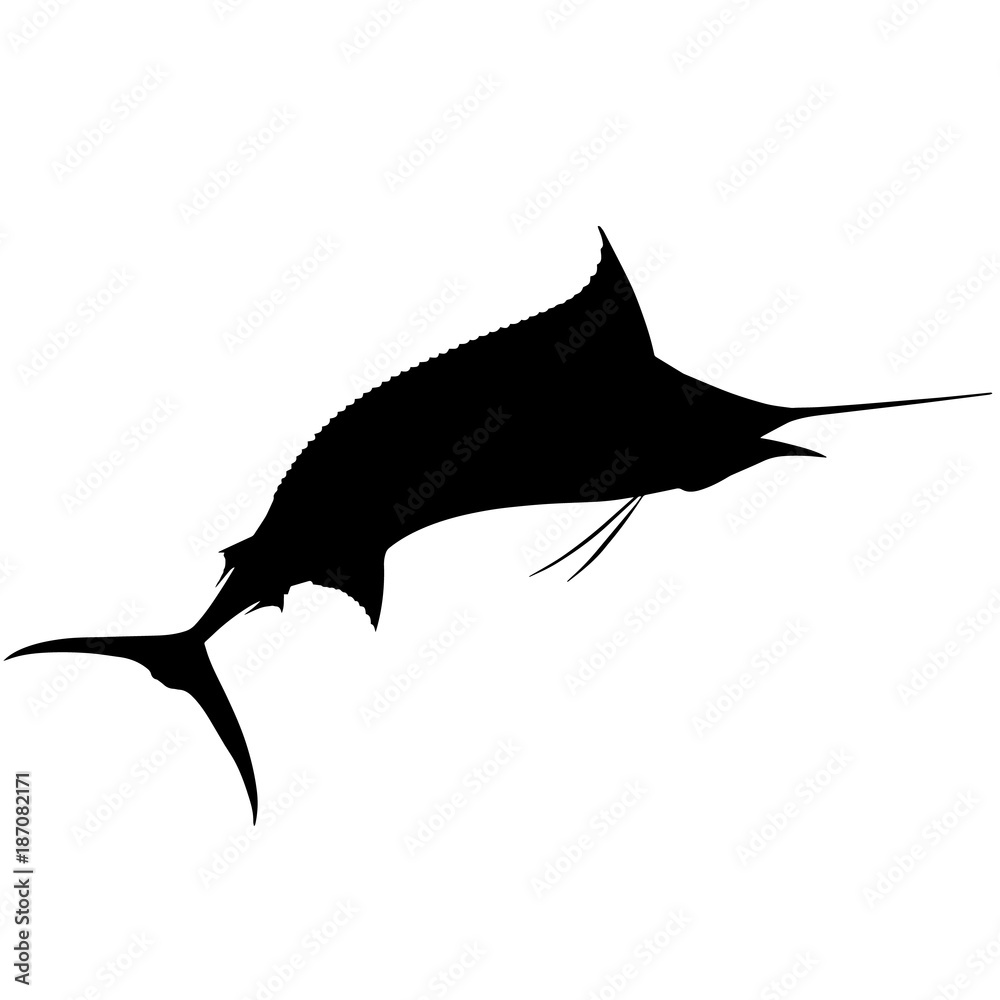 Marlin Silhouette Vector Graphics Stock Vector | Adobe Stock