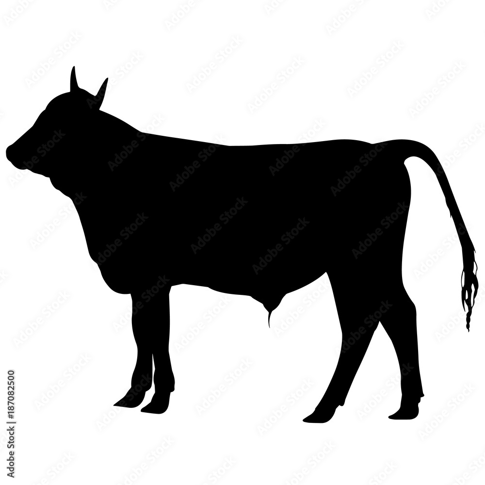 Ox Silhouette Vector Graphics Stock Vector | Adobe Stock