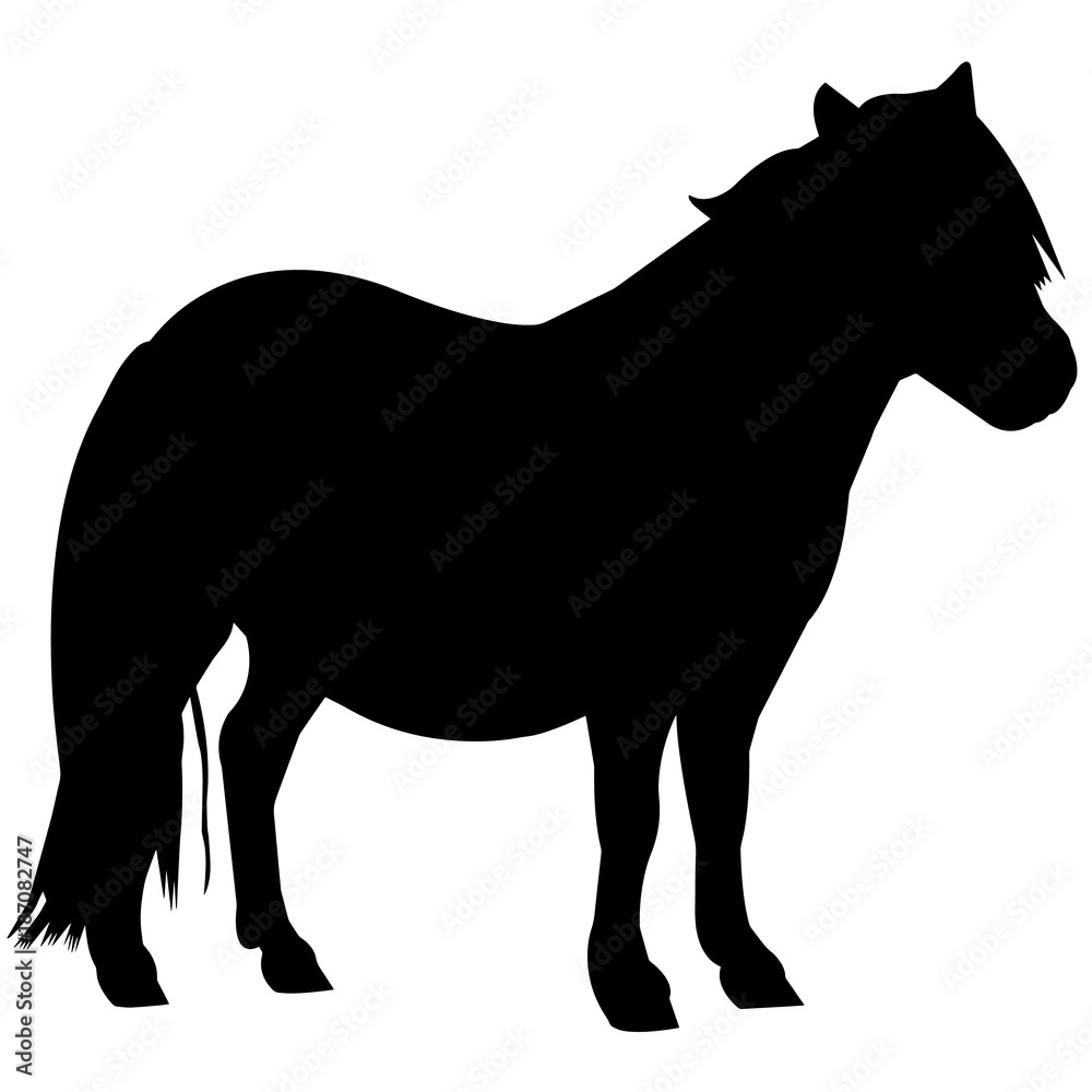 Pony Silhouette Vector Graphics Stock Vector | Adobe Stock