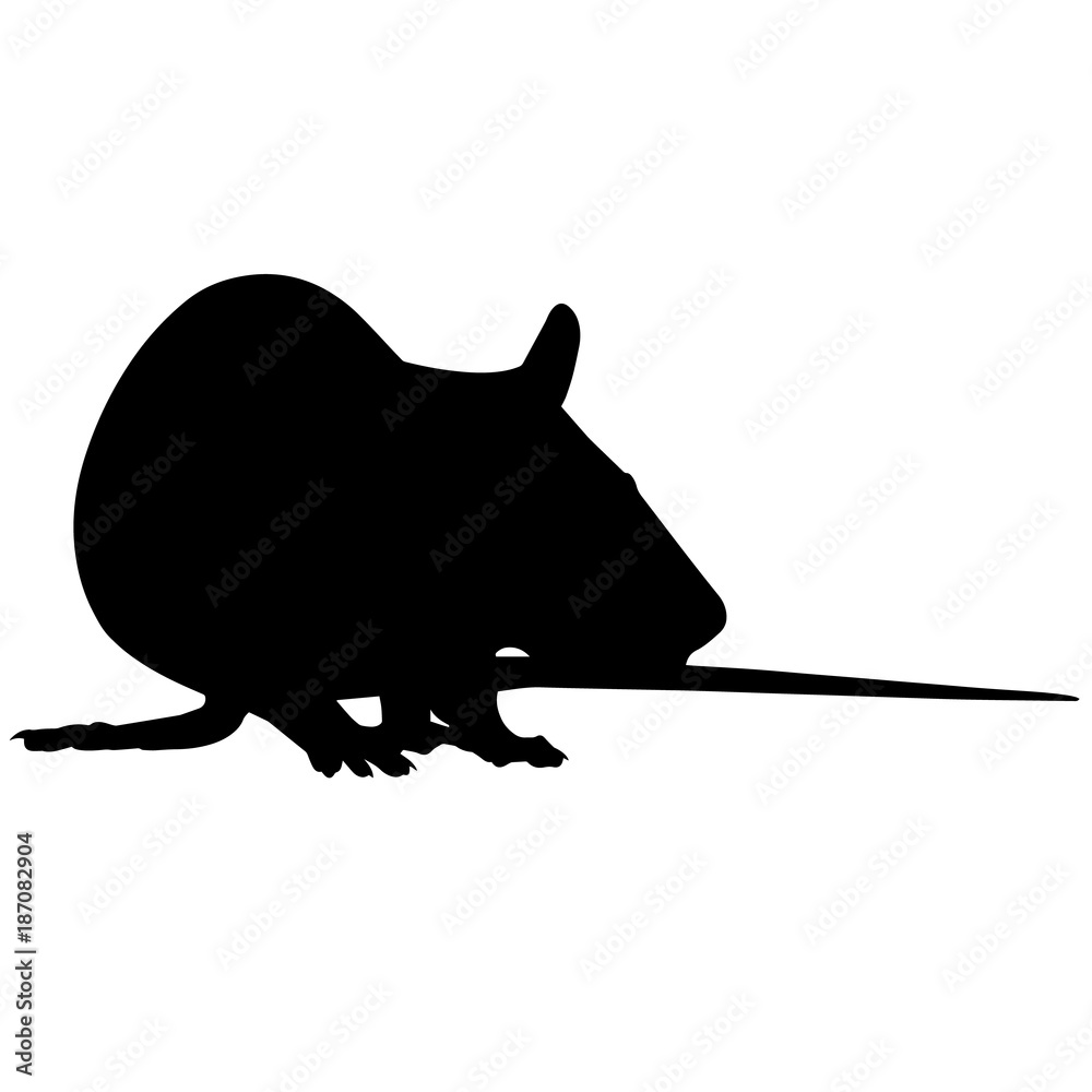 Rat Silhouette Vector Graphics Stock Vector | Adobe Stock
