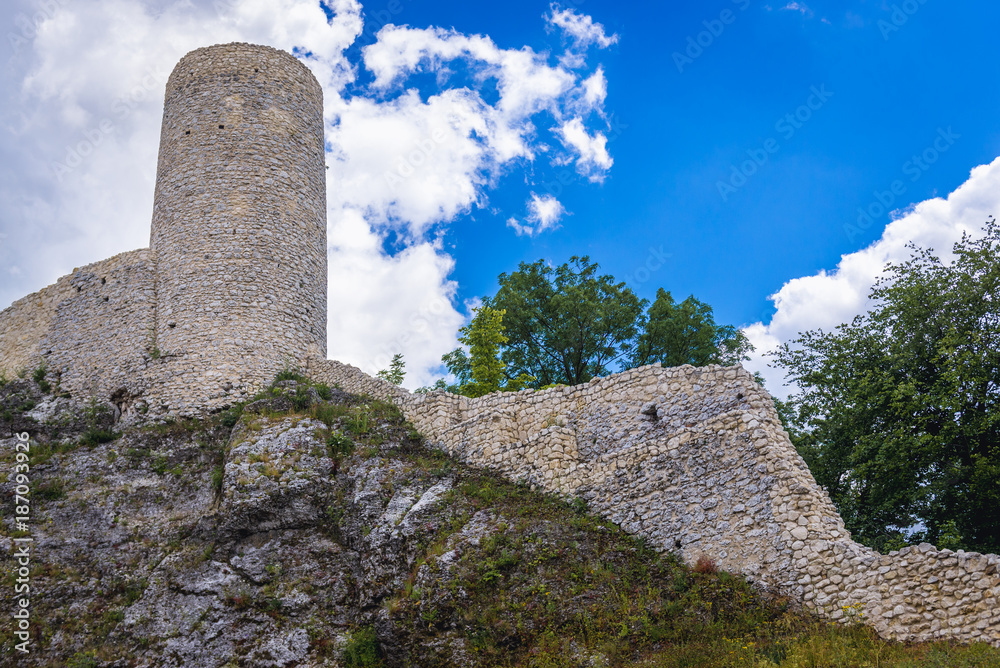 Smolen Castle tower in Smolen Village on the Trail of Eagles Nests in ...