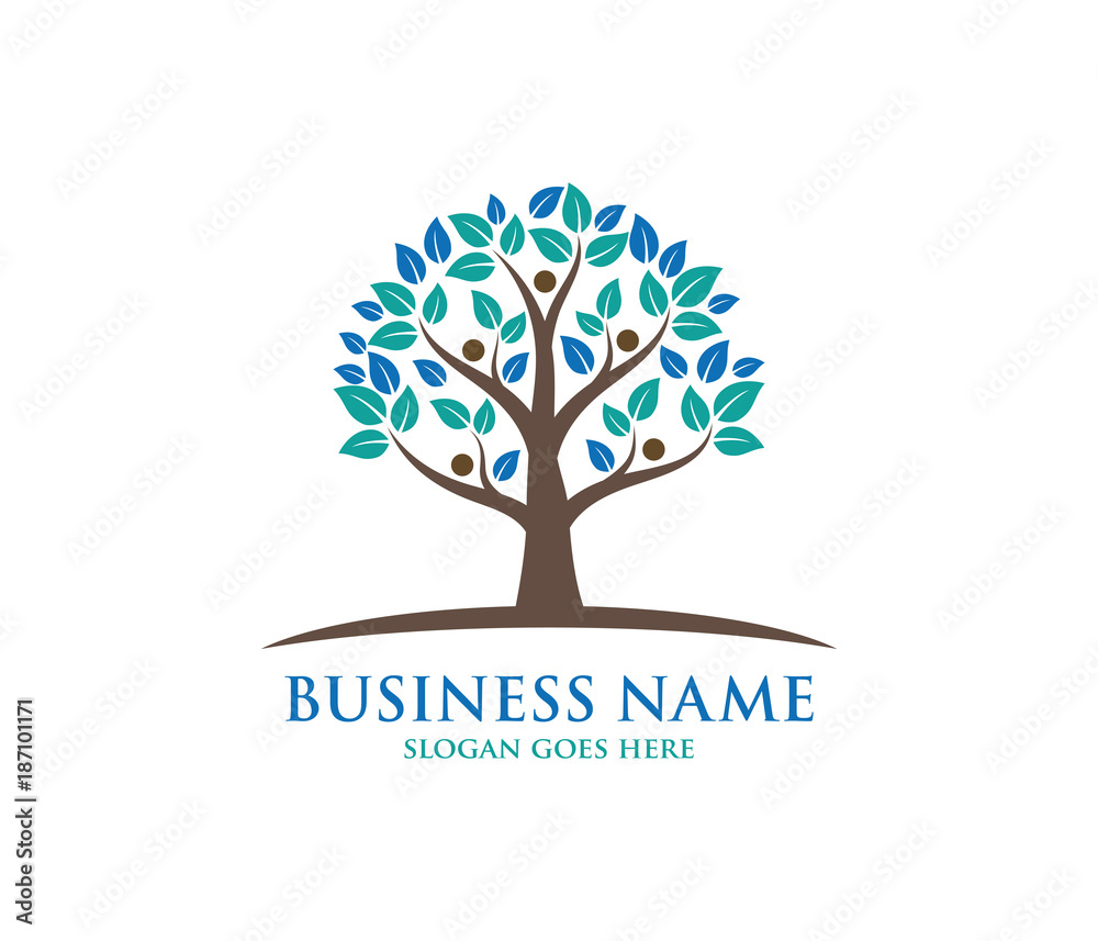 community organization tree in the horizon logo Stock Vector | Adobe Stock