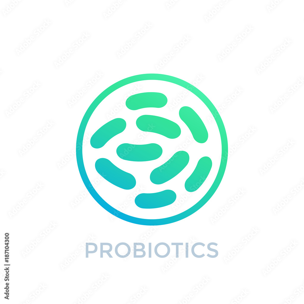 probiotics bacteria vector icon on white Stock Vector | Adobe Stock