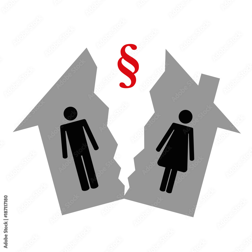 gütertrennung scheidung piktogramm Stock-Vektorgrafik | Adobe Stock