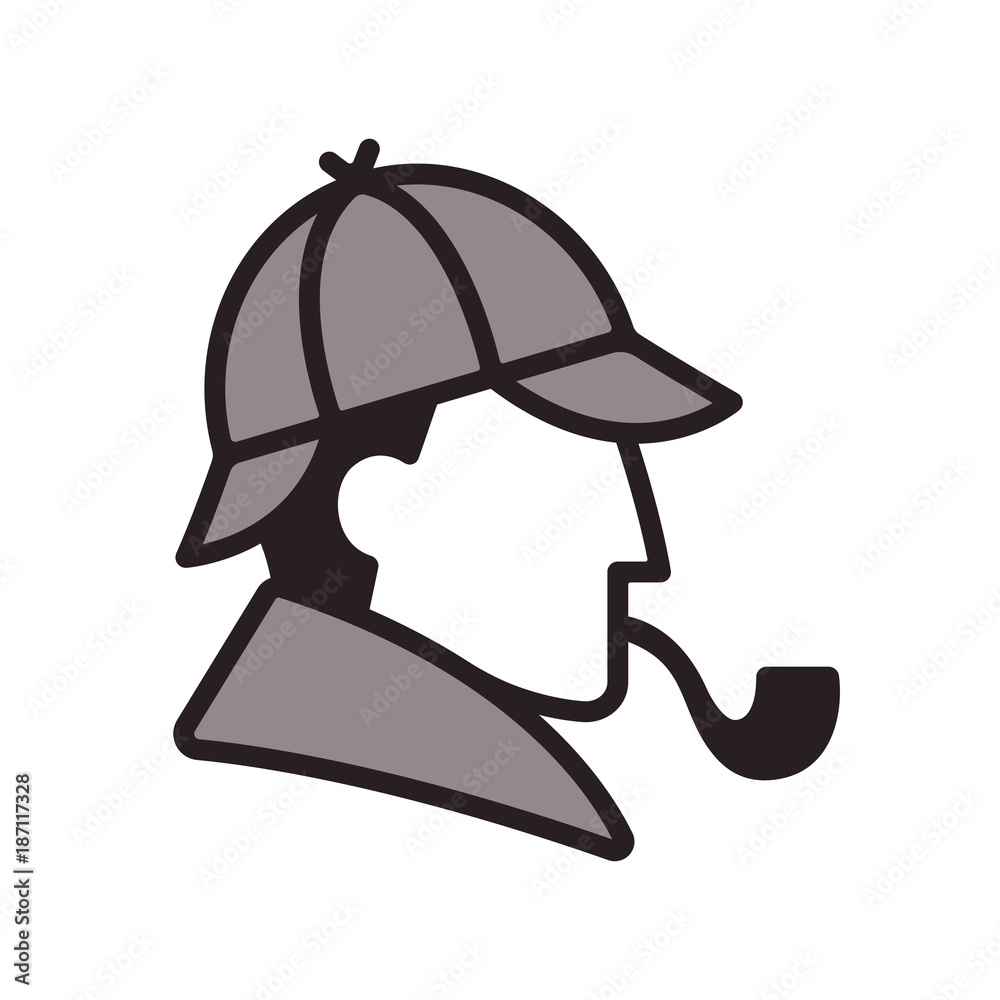 Sherlock Holmes profile logo Stock Vector | Adobe Stock