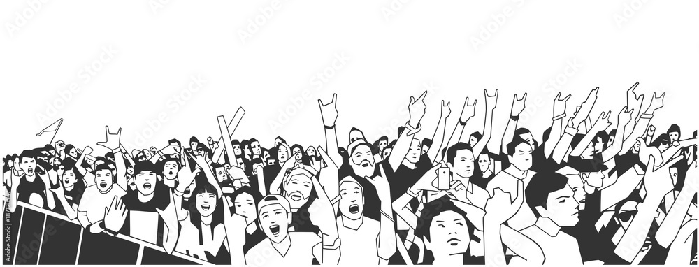 Crowd Of People Cheering At A Concert