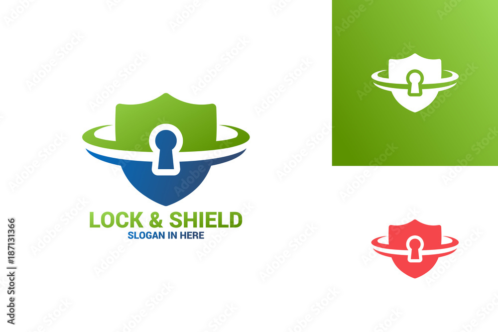 Lock And Shield Logo Template Design Stock Vector | Adobe Stock