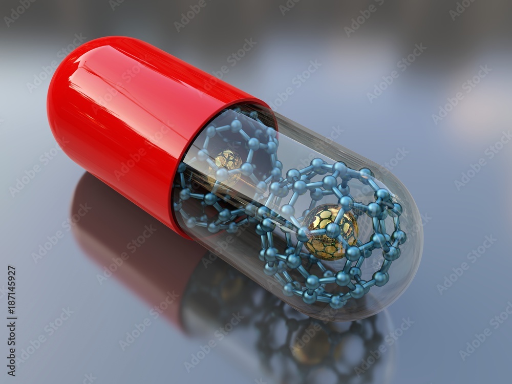 Close-up of capsule with nanoparticles foto de Stock | Adobe Stock