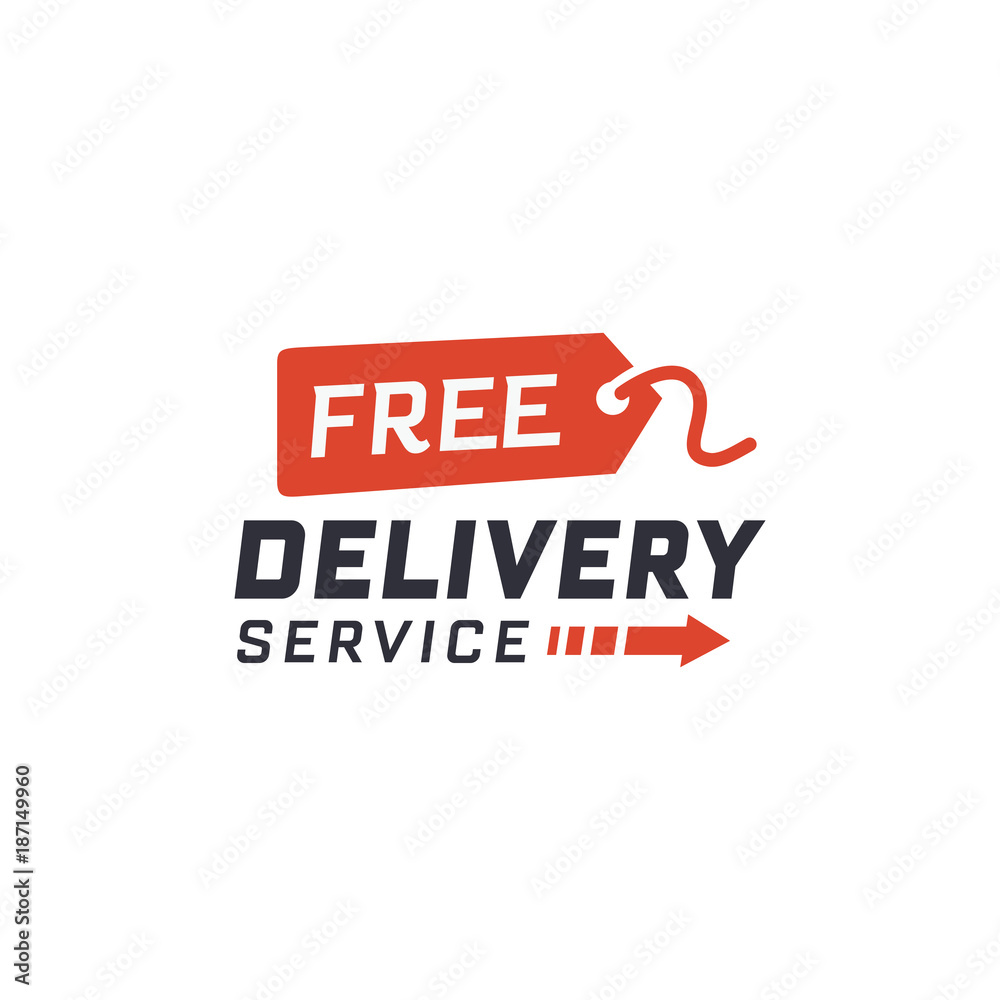 Free delivery service. Delivery label for online shopping. Worldwide ...