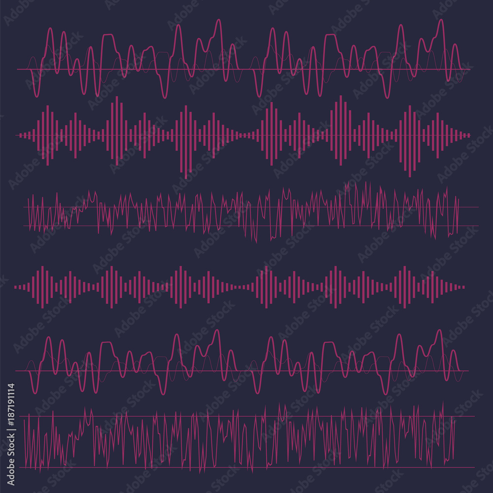 Sound waves concept. Sound waves vector. Sound waves sign and symbol in ...