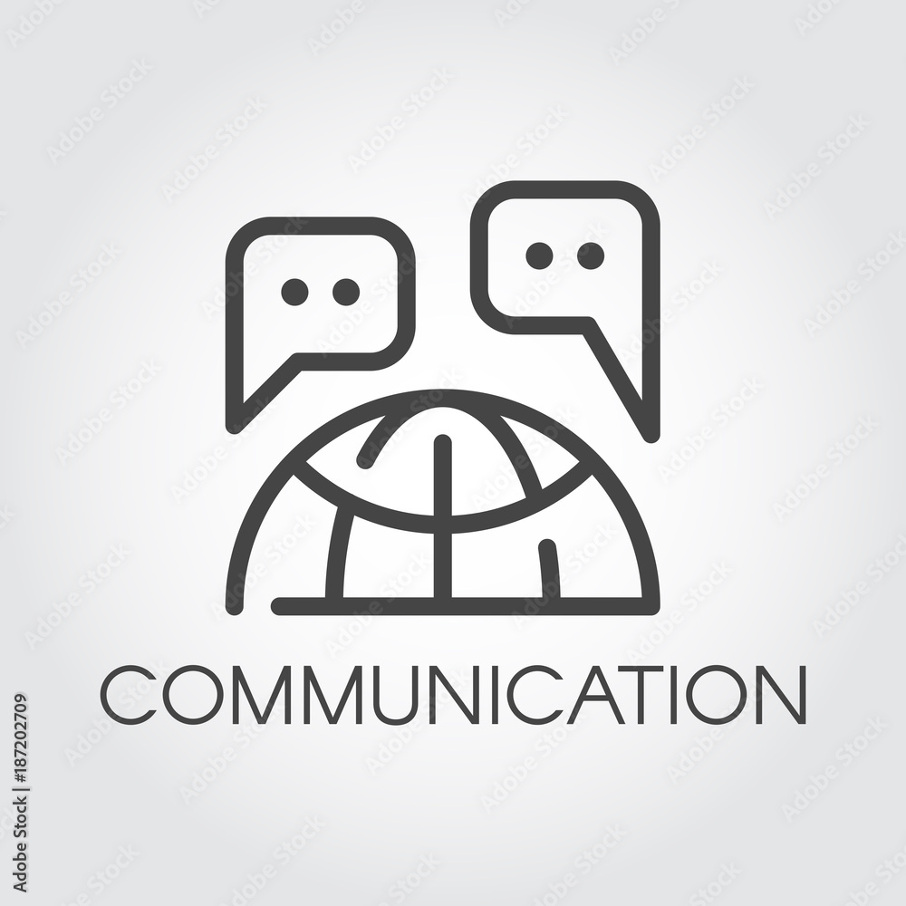 Communication icon. International global communication concept label ...