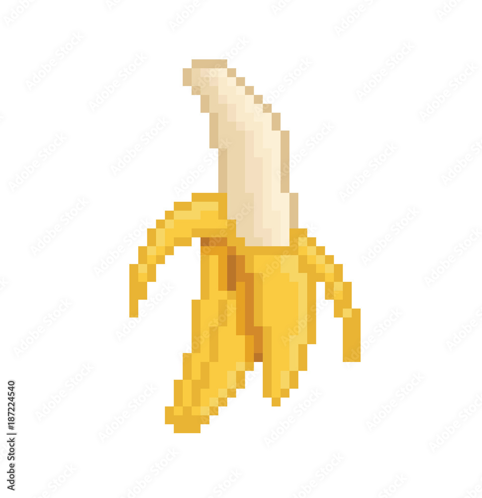 Vetor de Banana pixel Icon, in the vector. EPS 8 format. do Stock ...
