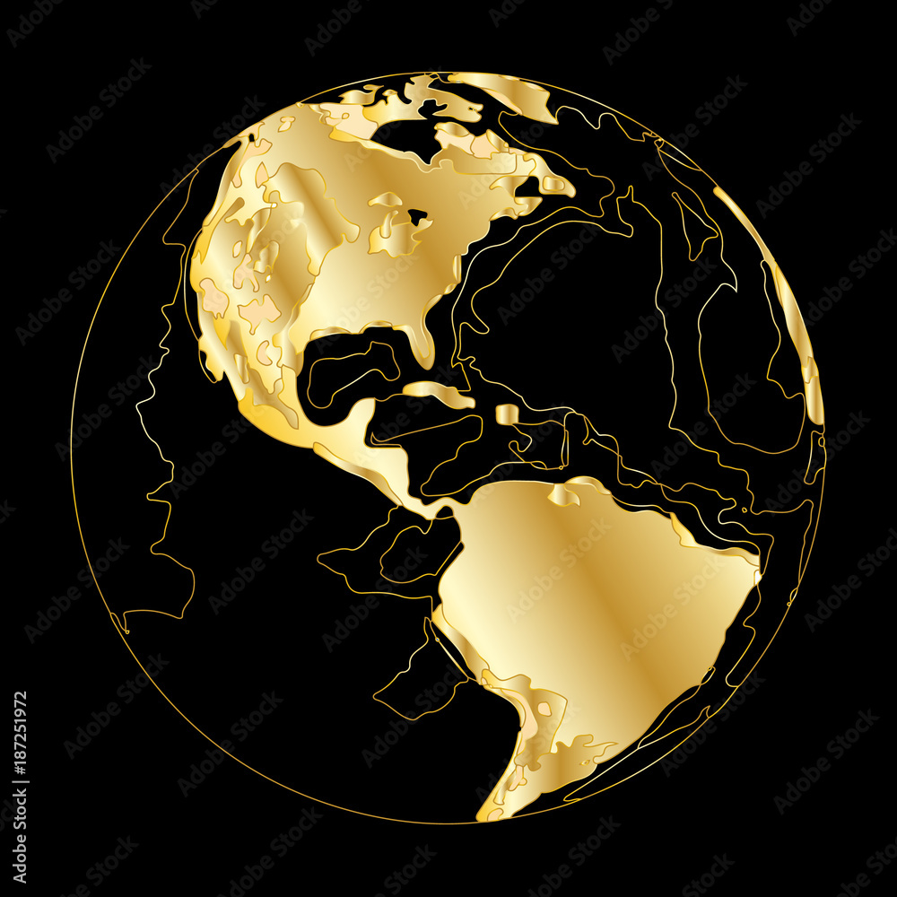 Creative gold earth. Vector illustration. Golden template design for ...