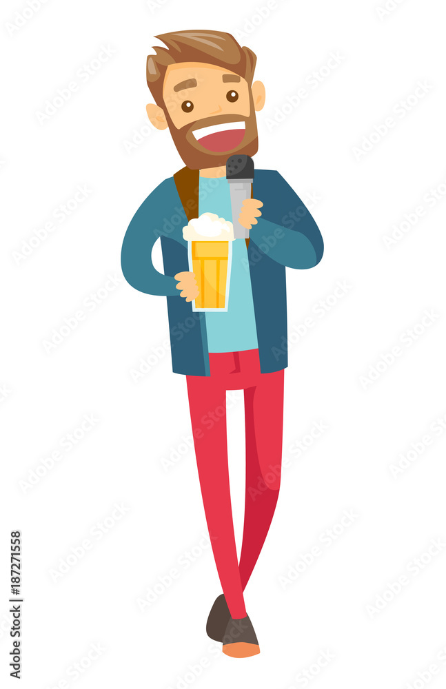 Man Drinking Beer Cartoon