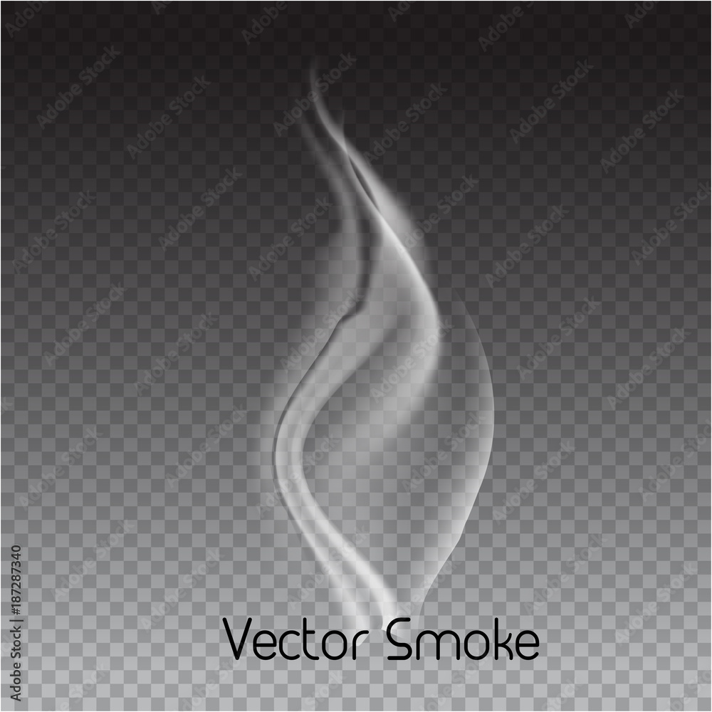 vector cigarette smoke on transparent background. Isolated smoke Stock ...