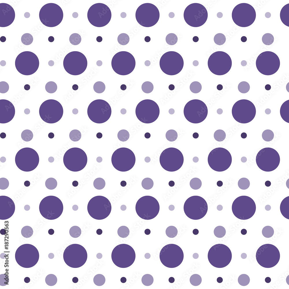 Purple polka dots pattern on white background for background vector ...