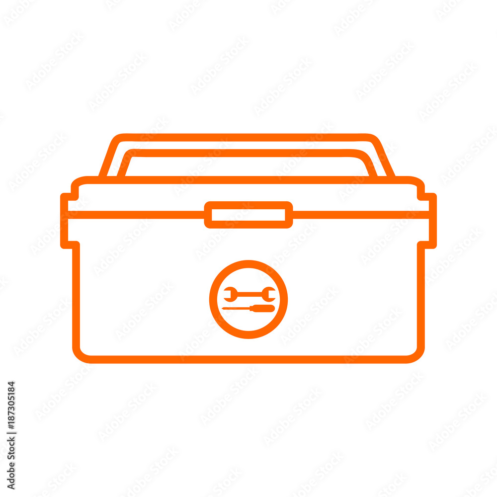 Outline Tool Box Storage Drawing Vector Illustration Graphic Stock ...