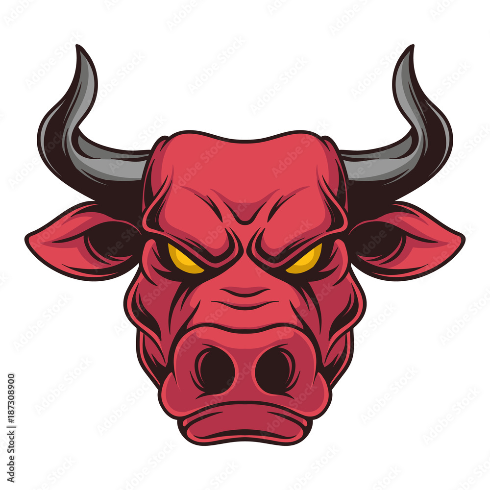 Red Bull Mascot Illustration Vector Stock Vector | Adobe Stock