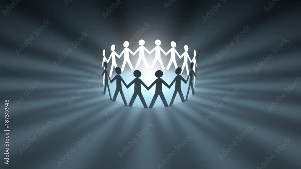 3D rendered Animation of symbolic People standing together and forming ...