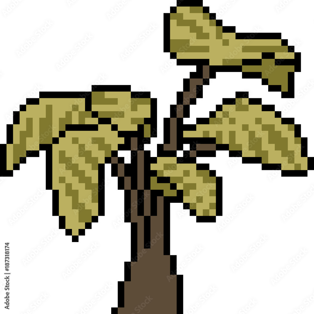 vector pixel art palm tree Stock Vector | Adobe Stock