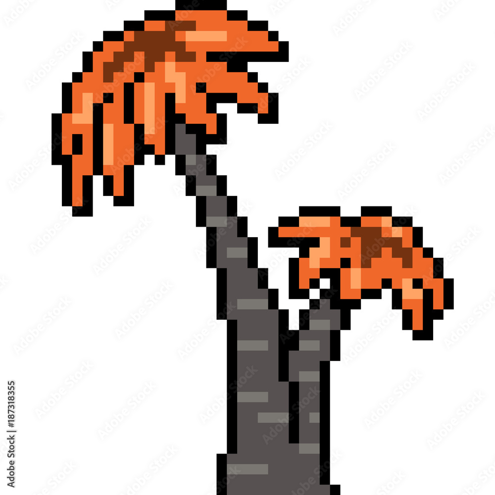 vector pixel art palm tree Stock Vector | Adobe Stock