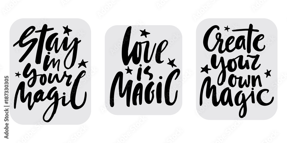3 Inspirational quotes about magic Stock-Vektorgrafik | Adobe Stock