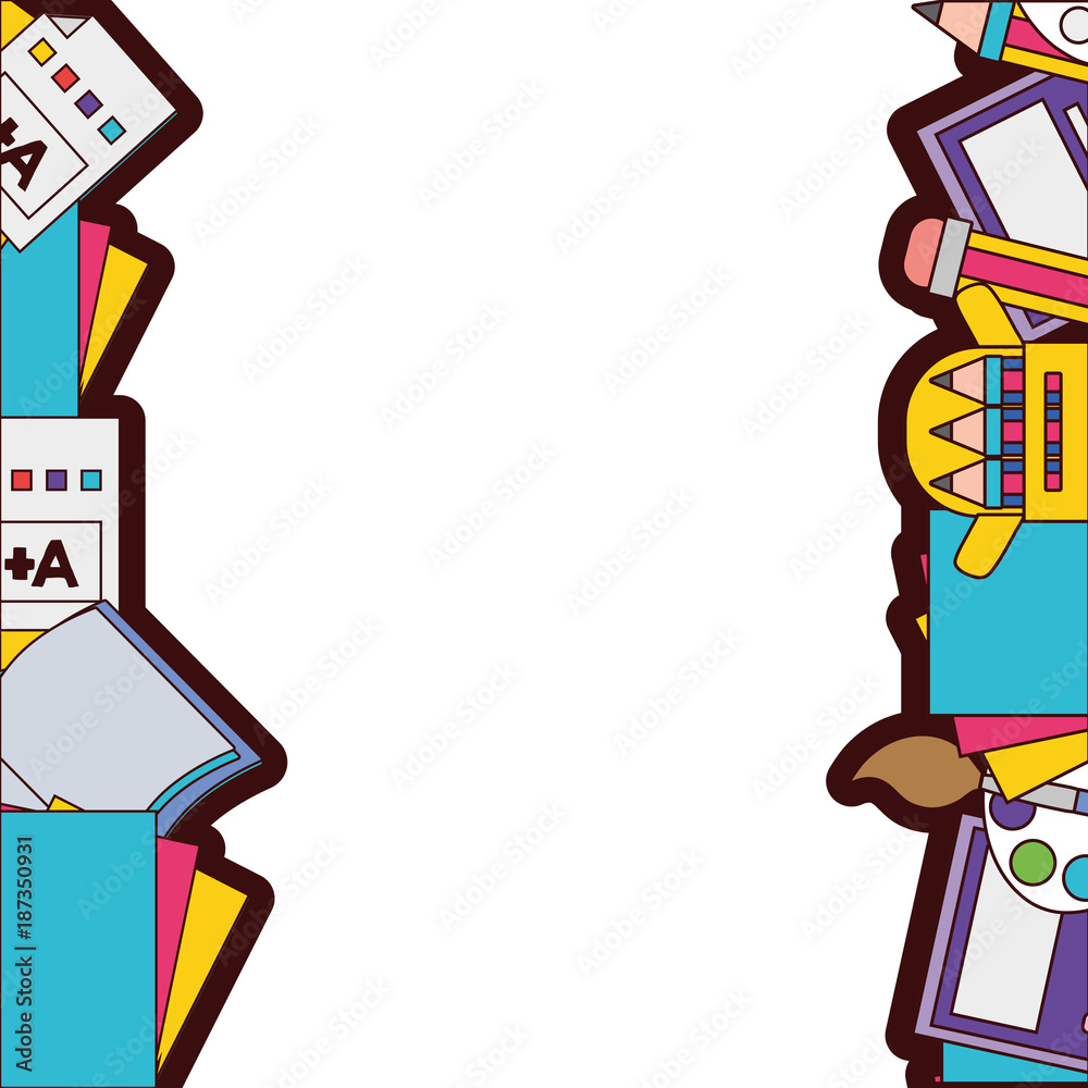 full color school tools education background design Stock Vector ...