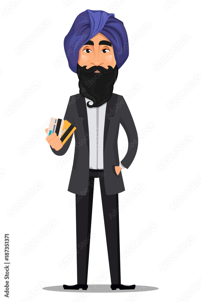 Indian business man cartoon character Stock Vector | Adobe Stock