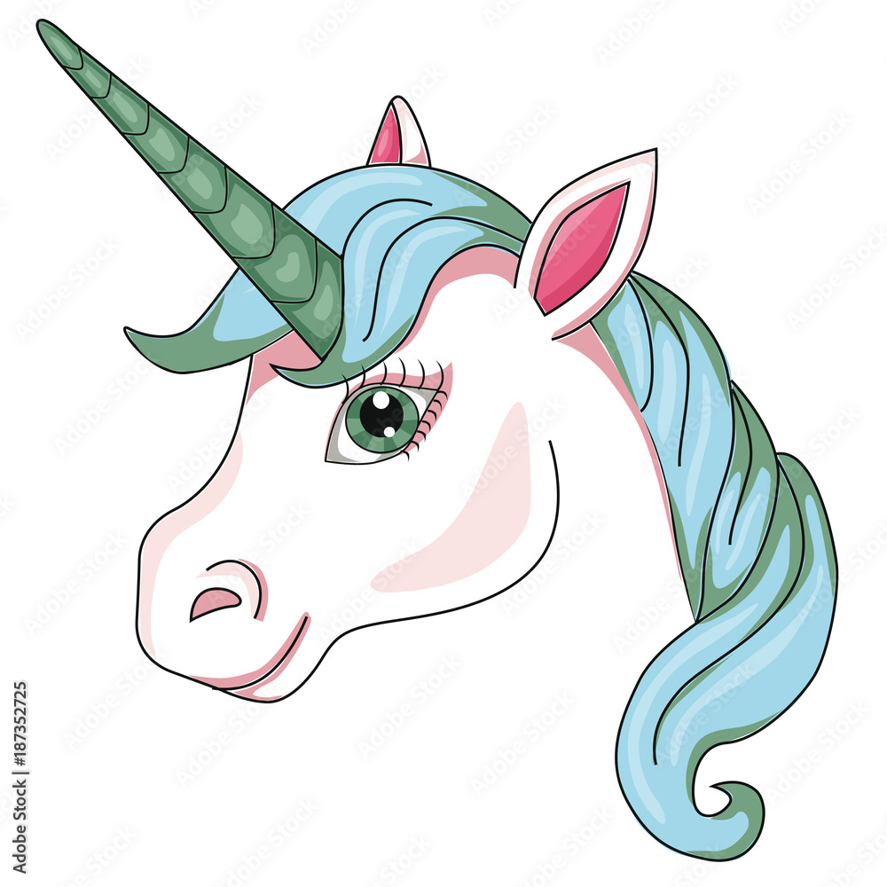 Unicorn Head Cartoon