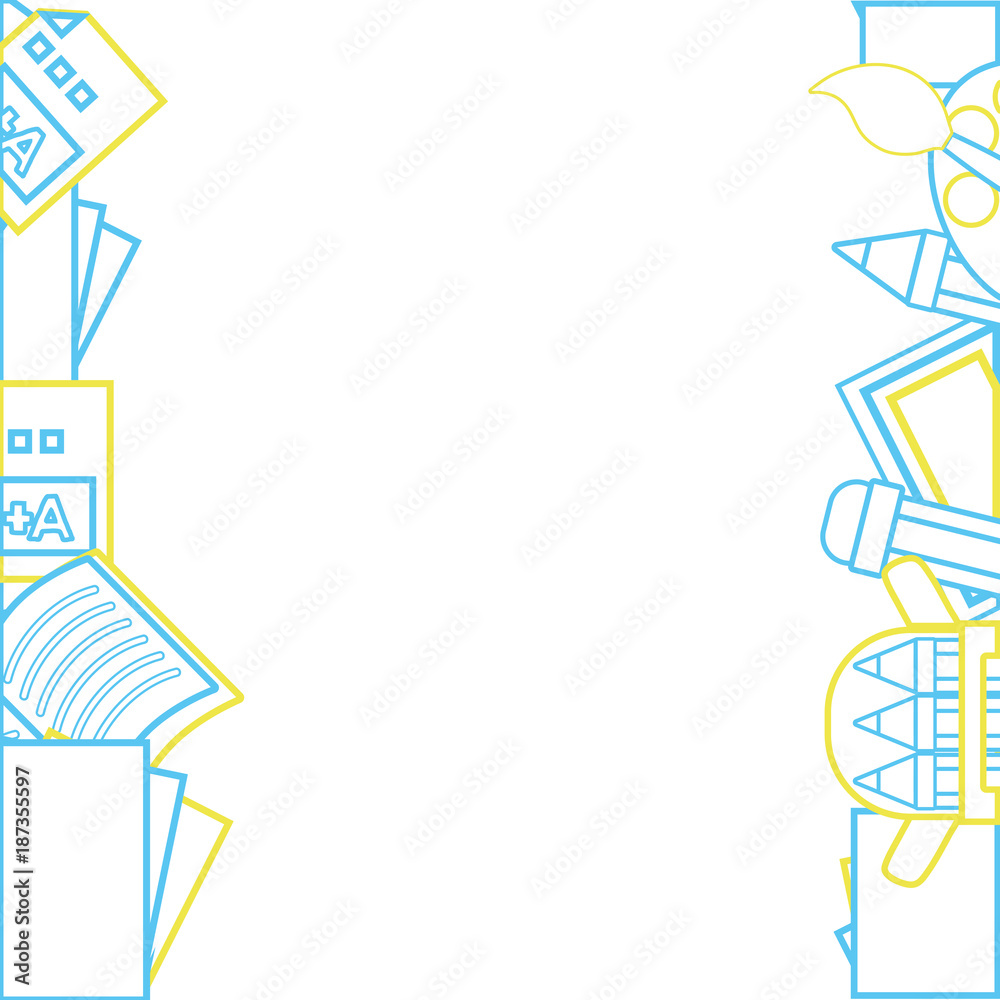 color line school tools education background design Stock Vector ...
