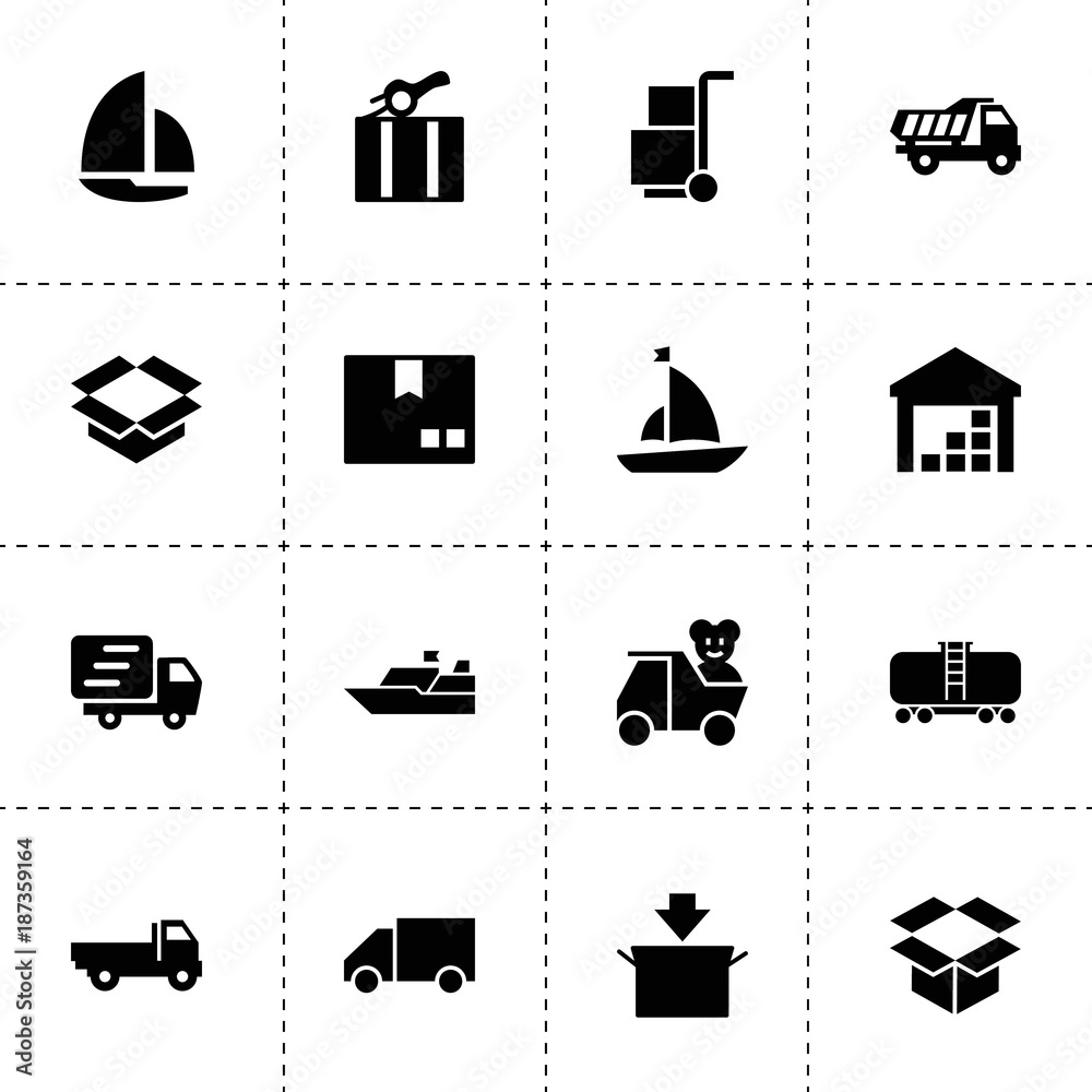 Shipping icons. vector collection filled shipping icons Stock Vector ...