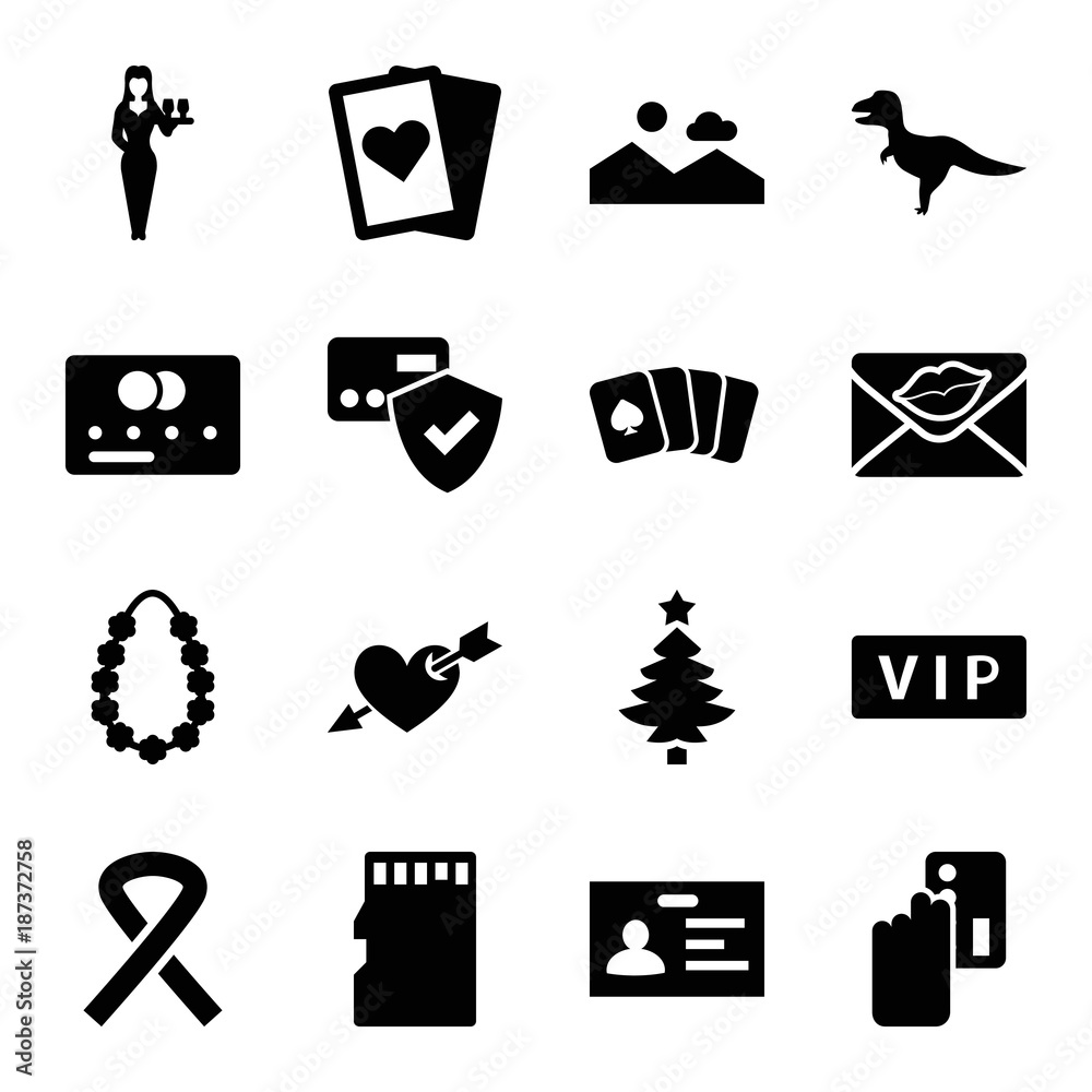 Card icons. set of 16 editable filled card icons Stock Vector | Adobe Stock