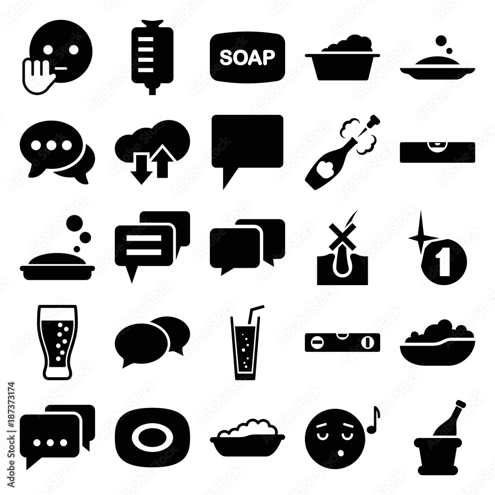 Bubble icons. set of 25 editable filled bubble icons Stock Vector ...