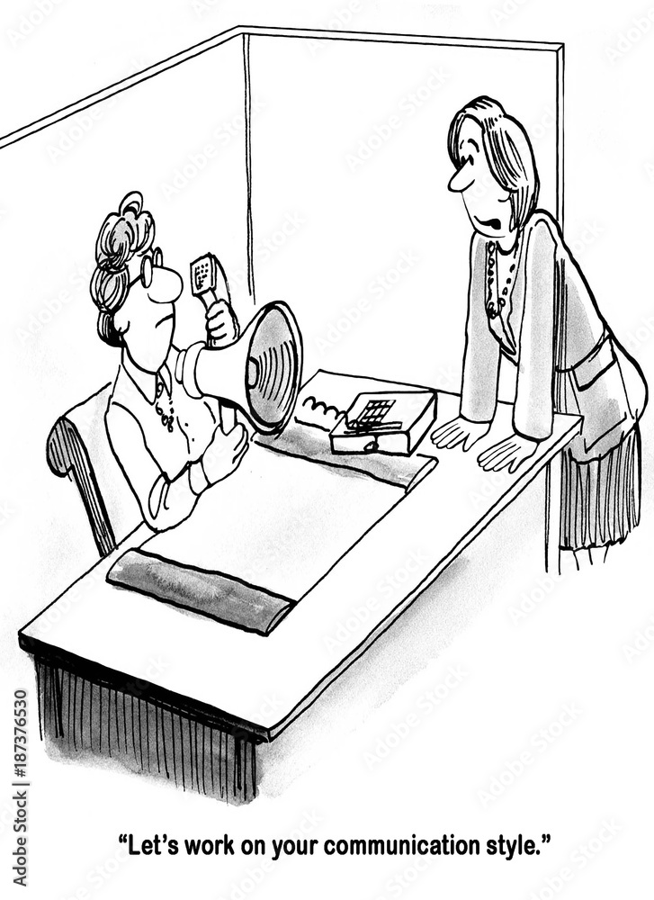 Business cartoon about needing to improve a boss's communication style ...