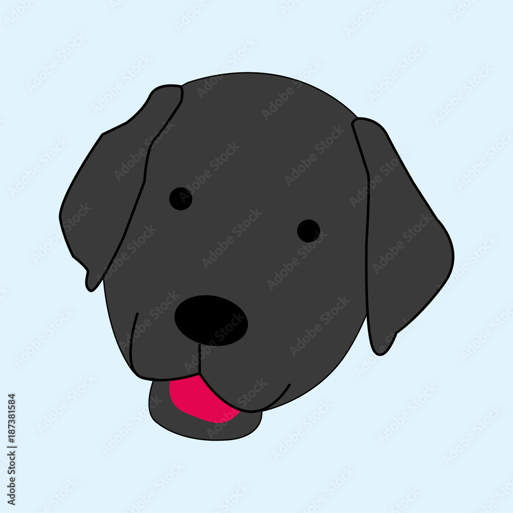 cartoon illustration of black labrador dog Stock Vector | Adobe Stock