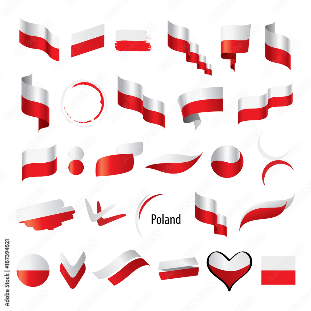 Poland flag, vector illustration Stock Vector | Adobe Stock