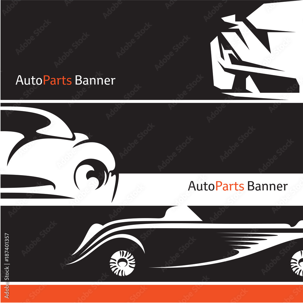 car banners, vector cars on black background Stock Vector | Adobe Stock