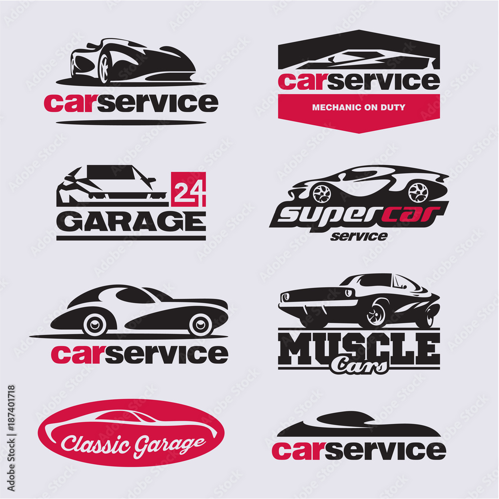 car logo, car service labels, garage Stock Vector | Adobe Stock