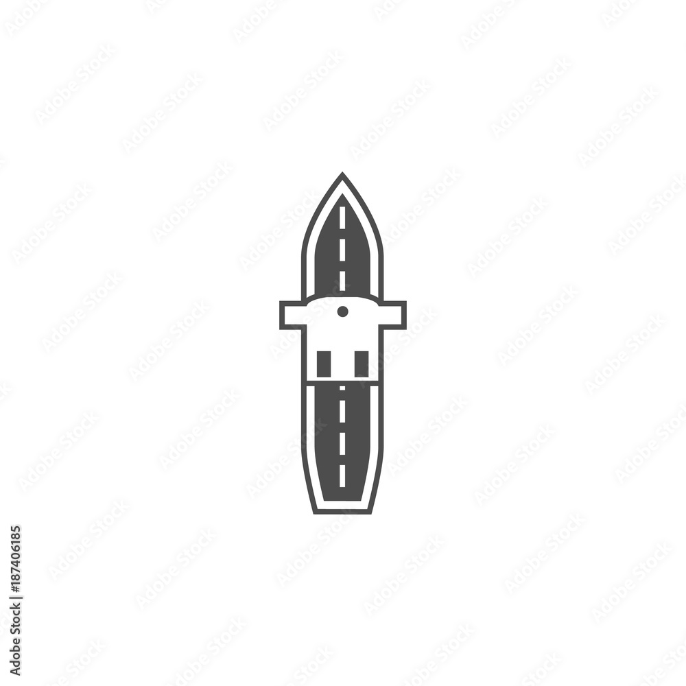 aircraft carrier icon. Elements of water craft from above. Premium ...